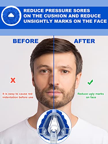 24 Pack Mask Liners Full Face Reusable Soft Mask Covers Reduce Air Leaks and Blisters Washable Cushion Covers Compatible with Most Full Face Masks (Blue)