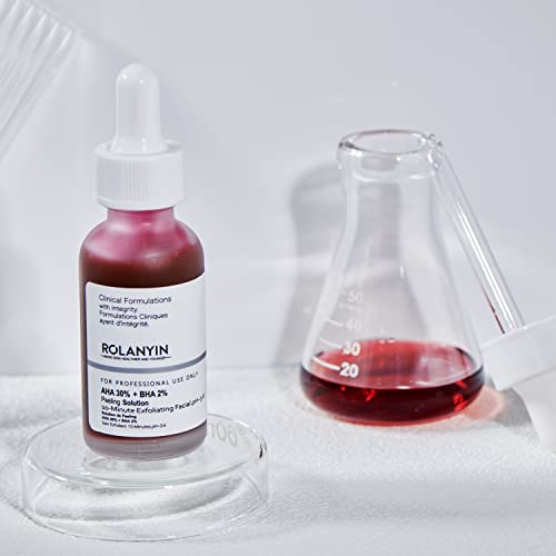 Rolanyin Peeling Solution AHA 30% + BHA 2% Exfoliating Facial Serum 30ml Fighting Blemishes Reduces Pore Congestion and Fine Linesā¦
