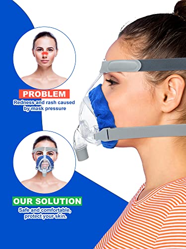 24 Pack Mask Liners Full Face Reusable Soft Mask Covers Reduce Air Leaks and Blisters Washable Cushion Covers Compatible with Most Full Face Masks (Blue)