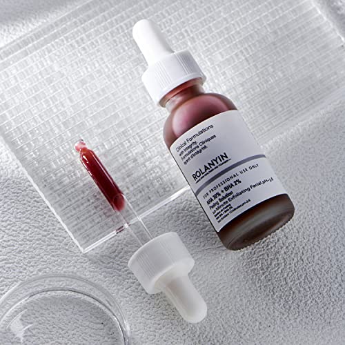 Rolanyin Peeling Solution AHA 30% + BHA 2% Exfoliating Facial Serum 30ml Fighting Blemishes Reduces Pore Congestion and Fine Linesā¦