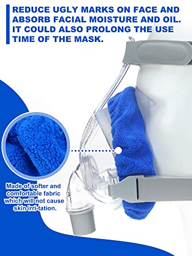 24 Pack Mask Liners Full Face Reusable Soft Mask Covers Reduce Air Leaks and Blisters Washable Cushion Covers Compatible with Most Full Face Masks (Blue)