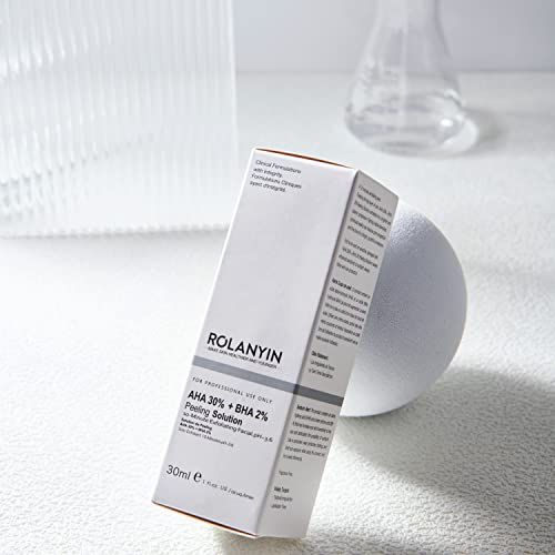 Rolanyin Peeling Solution AHA 30% + BHA 2% Exfoliating Facial Serum 30ml Fighting Blemishes Reduces Pore Congestion and Fine Linesā¦