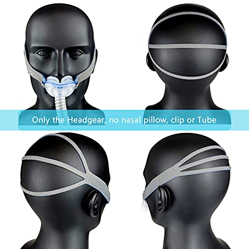 Airfit P10 Strap Large Size CPAP Nasal Pillows Headgear Replacement - Improve Stability & Comfort for Resmed P10 System (2-Pack/Blue)