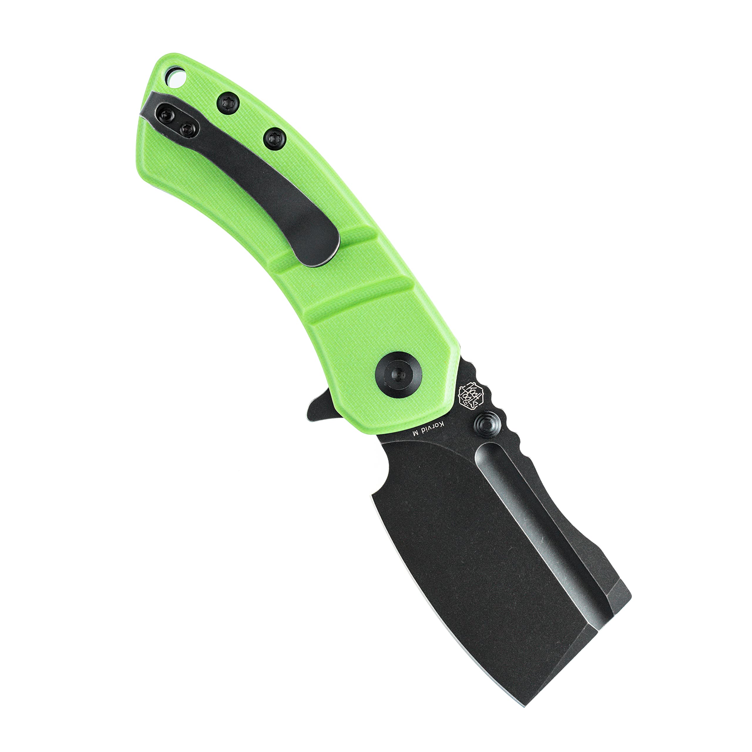 KANSEPT Knives Korvid M Mini Pocket Knife 2.45''154CM Blade,Orange G10 Handle,Cleaver Pocket Folding Knife for Everyday Carry T2030A7