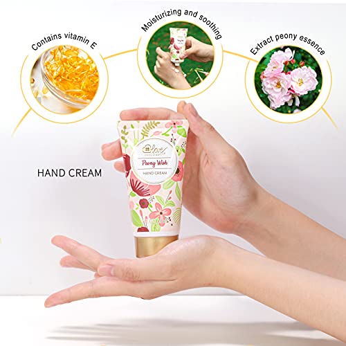 Gift Set - Lotion Sets for Women Gift, Peony Wish Body Cream Gifts Set, Include Hand Cream, Foot Cream, Soap, Scented Candle, Gift Sets for Women