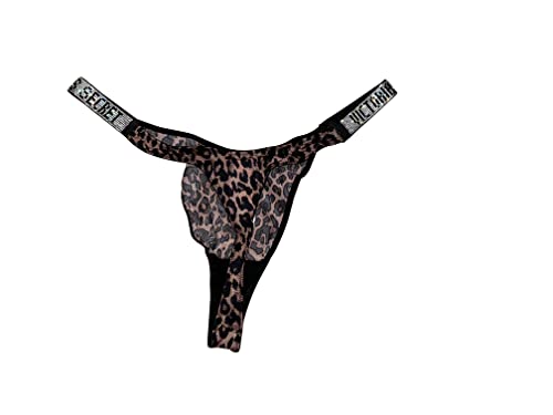 Victoria's Secret Very Sexy Rhinestones Bombshell Shine Strap Thong Panty Color Leopard Size X-Large New