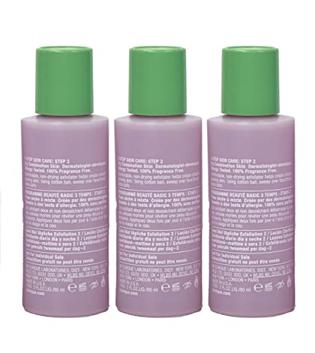Pack of 3 x Clinique Clarifying Lotion 2 for Dry Combination Skin, 2 oz each Travel Size, Unboxed