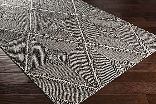 Mark&Day Wool Rugs, 5x7 Rugdijk Global Black Area Rug, Black Beige Carpet for Living Room, Bedroom or Kitchen (5' x 7'6")
