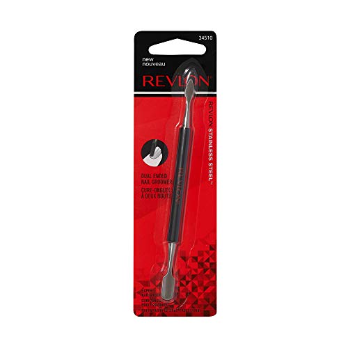 Cuticle Pusher and Nail Cleaner by Revlon, Dual Ended Nail Care Tool, Easy to Use, Stainless Steel (Pack of 1)