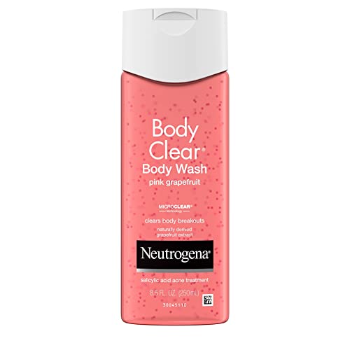 Neutrogena Body Clear Acne Treatment Body Wash with 2% Salicylic Acid Acne Medicine to Prevent Body Breakouts, Pink Grapefruit Shower Gel for Back, Chest & Shoulders, Vitamin C, 8.5 fl. oz