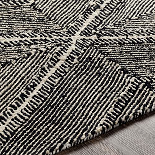 Mark&Day Wool Rugs, 5x7 Rugdijk Global Black Area Rug, Black Beige Carpet for Living Room, Bedroom or Kitchen (5' x 7'6")