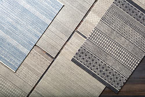 Mark&Day Wool Rugs, 5x7 Rugdijk Global Black Area Rug, Black Beige Carpet for Living Room, Bedroom or Kitchen (5' x 7'6")
