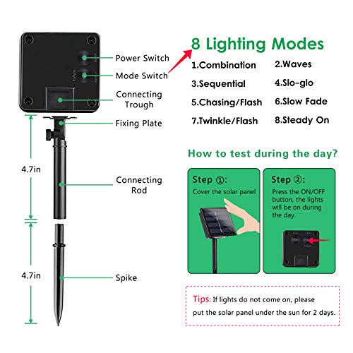 Super-Long 2-Pack Each 85FT Solar Halloween Lights Outdoor Waterproof, Upgraded Super Bright 8 Lighting Modes 480 LED Solar Outdoor String Lights for Halloween Decorations Party Garden Yard (Purple)