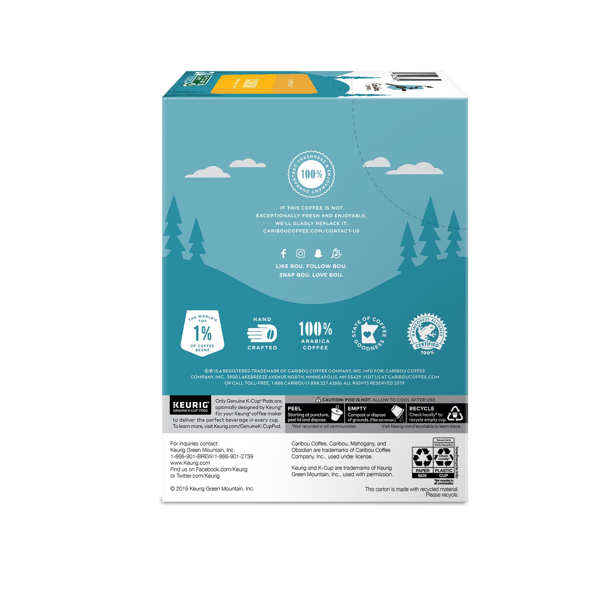 Caribou Coffee Daybreak Morning Blend, Single-Serve Keurig K-Cup Pods, Light Roast Coffee, 24 Count (11.9g)(Pack of 4)