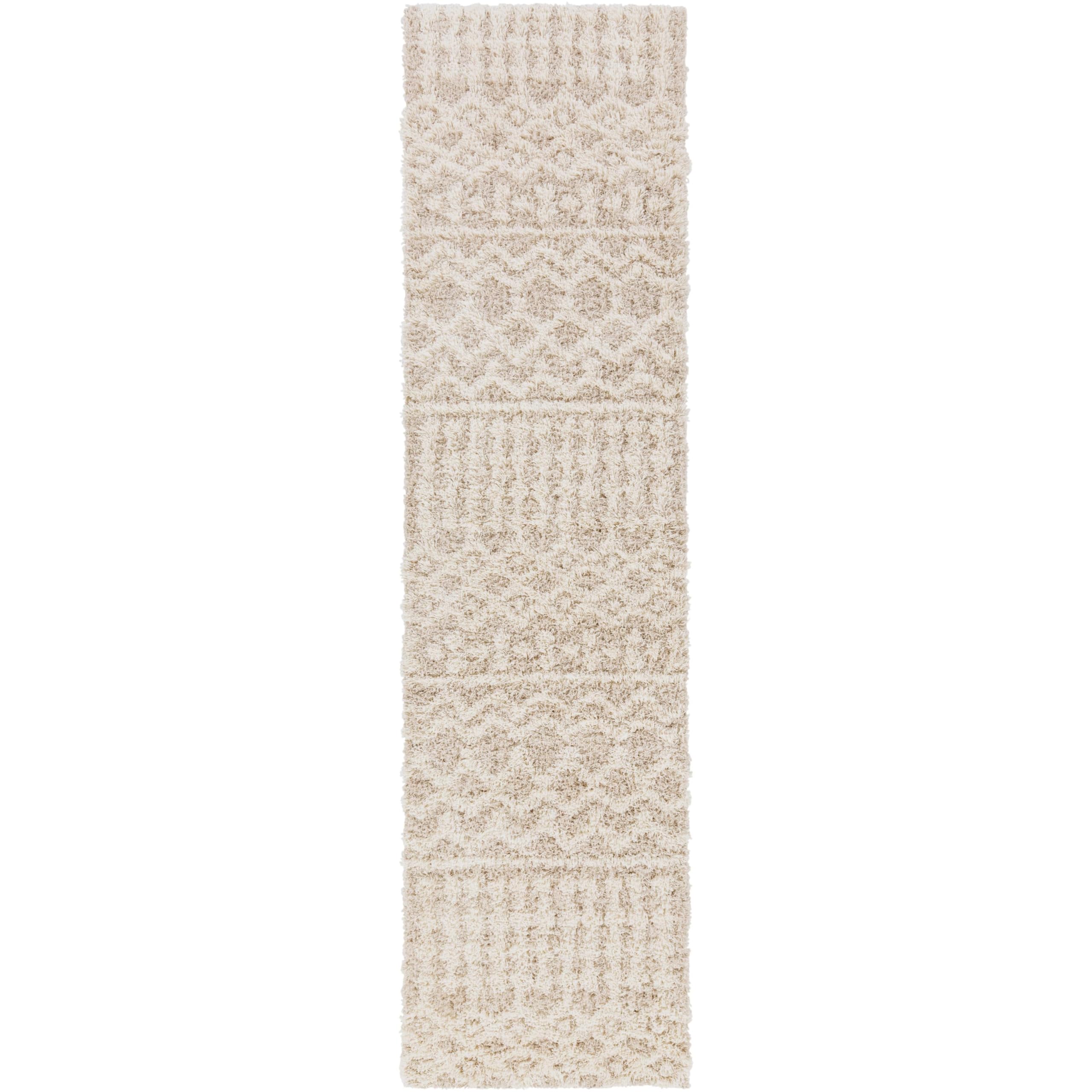 Livabliss Hapsburg Moroccan Shag Runner Area Rug,2'7" x 14',Beige