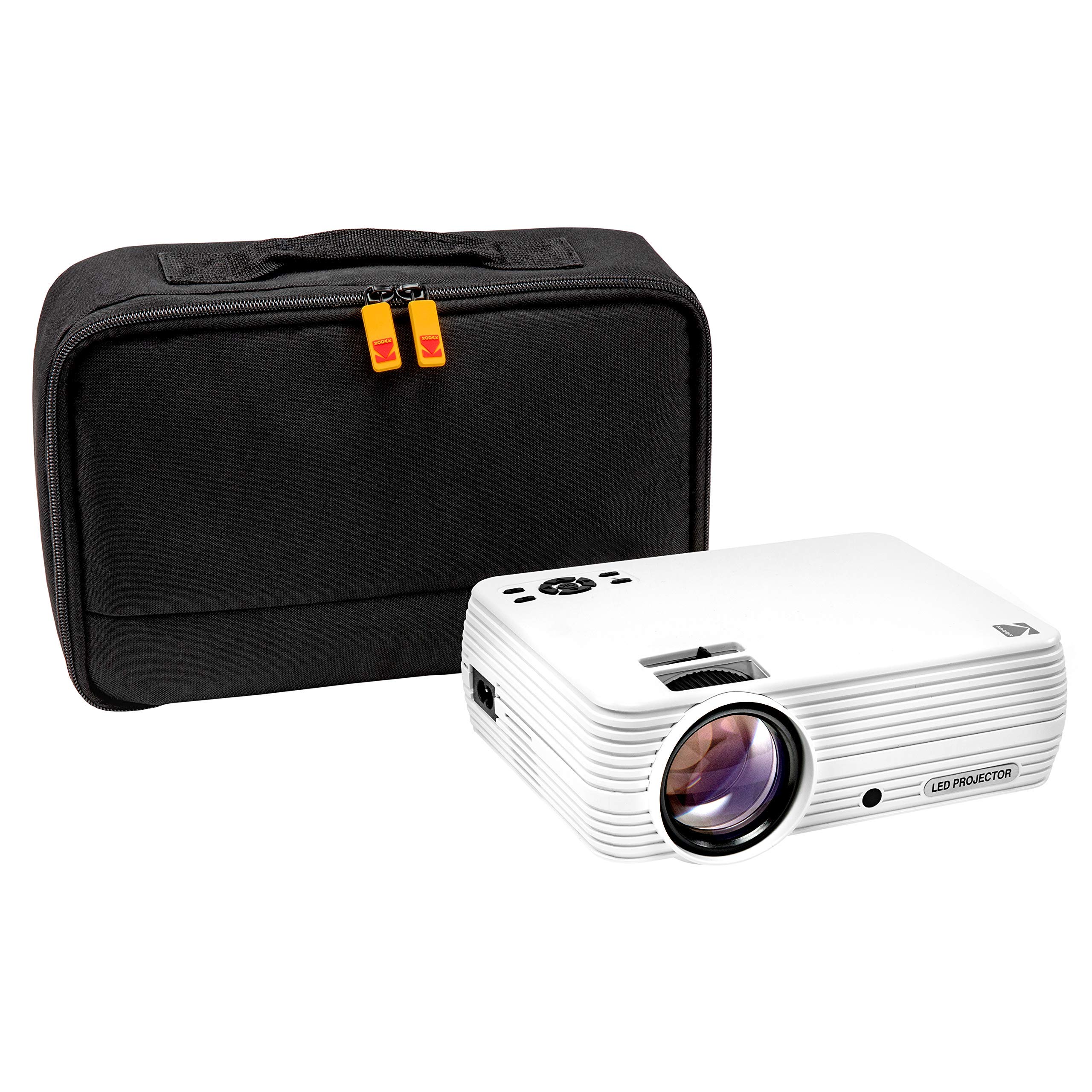 KODAK FLIK X7 Home Projector (Max 1080p HD) with Tripod, & Case | Compact, Projects Up to 150β with 720p Native Resolution & 30,000 Hour, Lumen LED Lamp| AV, VGA, HDMI & USB Compatible (Renewed)