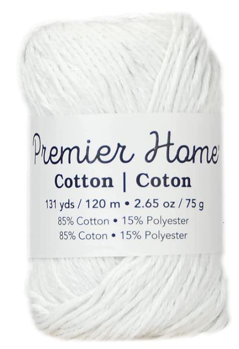 Premier Home Cotton Yarn 3-Pack - 2.65 Oz - Medium 4 - Bundle with Bella's Crafts Stitch Markers (White)
