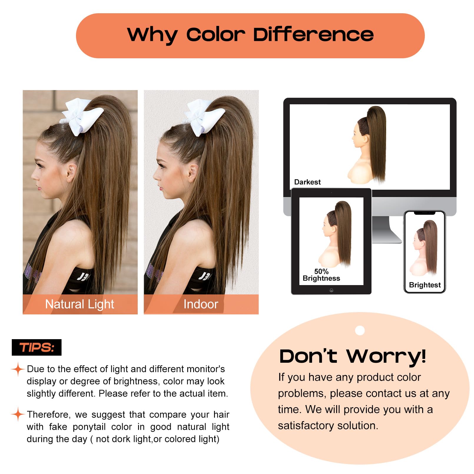 SEIKEA Ponytail Extension Cheer Ponytail Hair Piece, 16" Cheerleader Straight Blonde Ponytail Hairpiece for Cheerleader Competition, Dance
