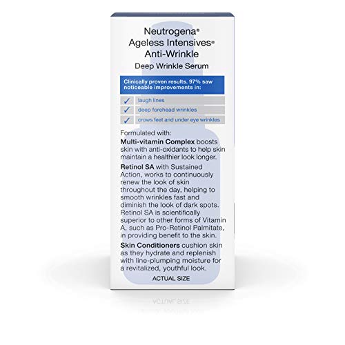Neutrogena Ageless Intensives Anti-Wrinkle Deep Wrinkle Face Serum Treatment with Retinol SA & Multi-Vitamins to Reduce Crow's Feet, Laugh Lines, & Under Eye Wrinkles, 1 fl. oz