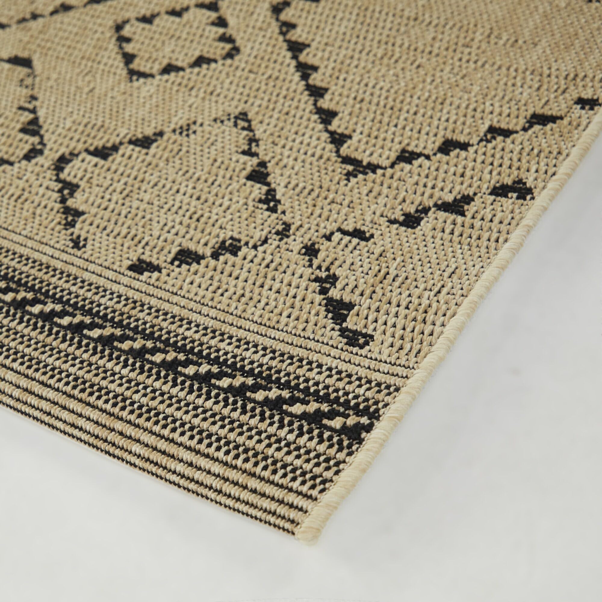 BALTA Mattei Diamond Trellis Indoor/Outdoor Area Rug 5'3" x 7' - Brown/Black