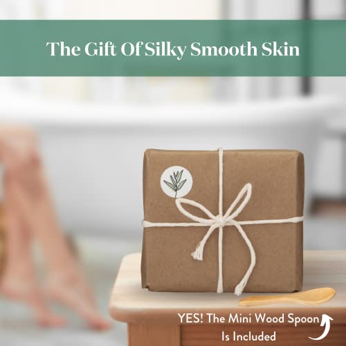 Bare Botanics Natural Body Scrub (Coconut Vanilla) β Gentle Exfoliator & Super Moisturizer | Includes a Wooden Spoon | No Synthetic Fragrances, No Nut Oils, Ready to Gift | Net Weight 24oz
