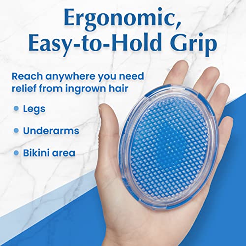 Dylonic Exfoliating Body Scrubber Brush Ingrown Hairs Treatment Exfoliator Razor Bumps Brush Loofta | Eliminate Shaving Irritation for Legs, Armpit, Bikini Line | Smooth Skin Solution for Men + Women