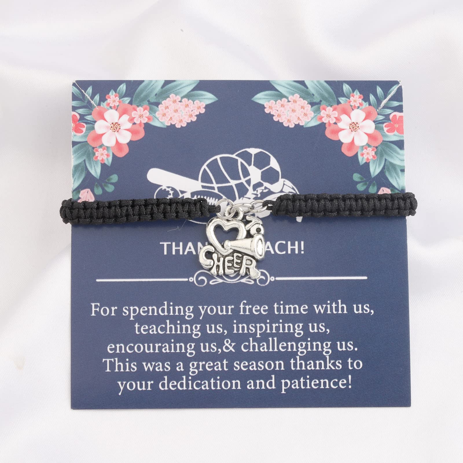 BLEOUK Cheer Coach Gift Coach Thank You Gift Cheerleader Bracelet Coach Leaving Gift Cheer Team Jewelry (cheer coach bracelet)