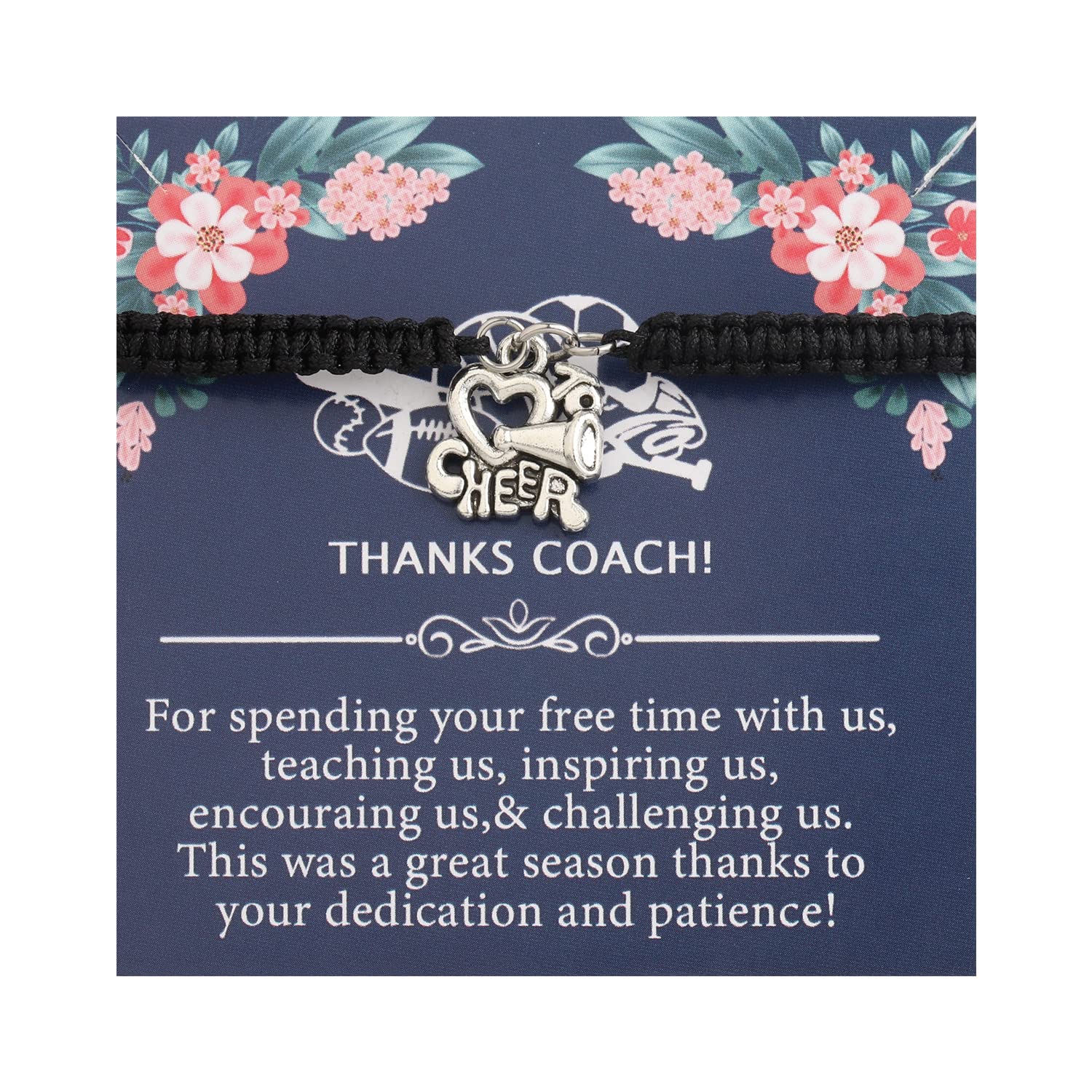BLEOUK Cheer Coach Gift Coach Thank You Gift Cheerleader Bracelet Coach Leaving Gift Cheer Team Jewelry (cheer coach bracelet)