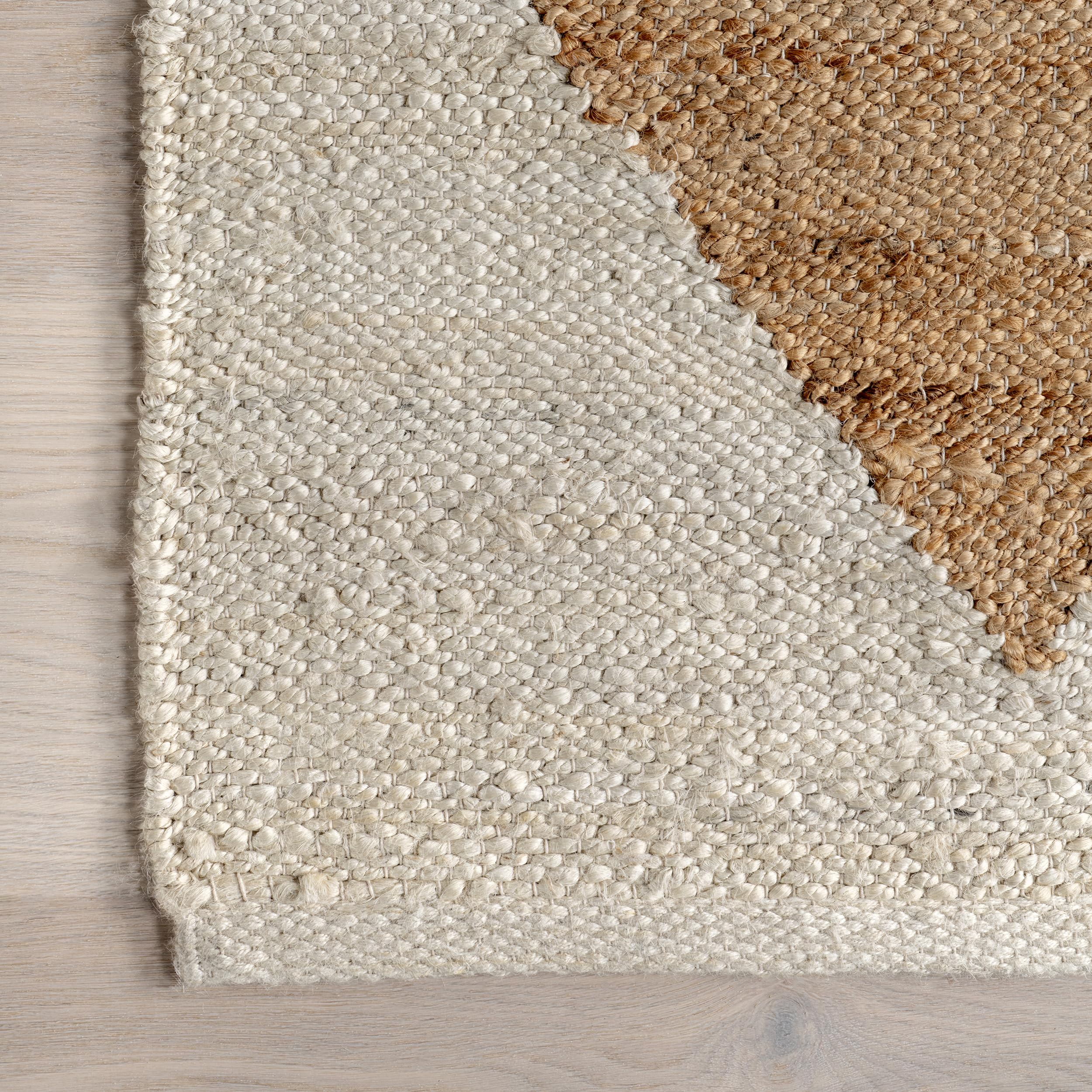 nuLOOM Pandora Diamond Jute Area Rug - 3x5 Jute Accent Rug Global Inspired Ivory Rugs for Dining Room Rug Neutral Rug Living Room Rug Entryway Kitchen