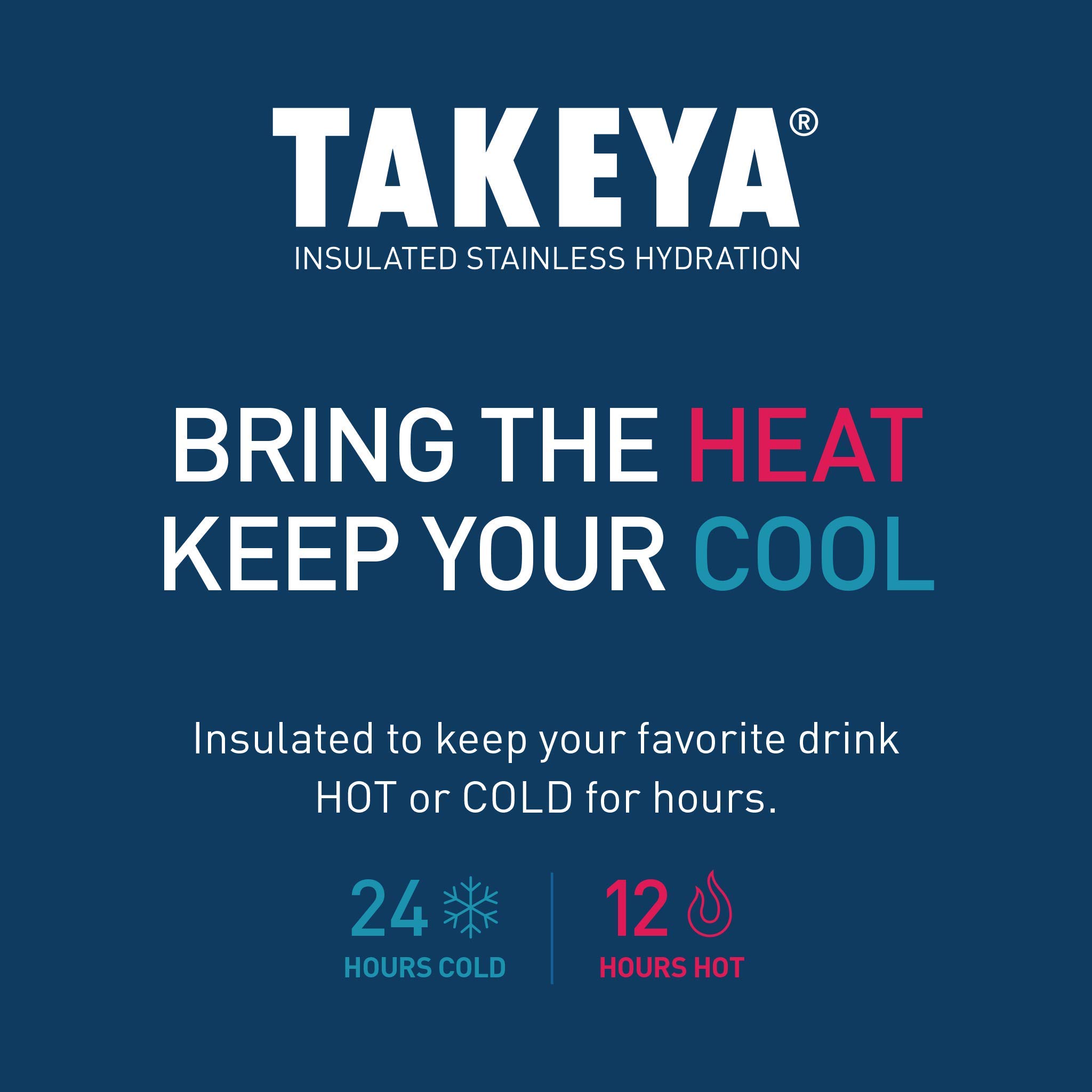 Takeya Actives Insulated Stainless Steel Water Bottle with Spout Lid, 18 Ounce, Arctic