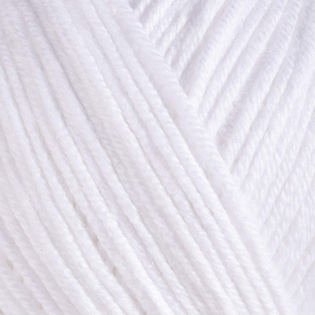 Estako Happy Cotton, 60% Cotton 40% Acrylic Yarn, Soft, Fine/Sport (2) for Crochet and Knitting 1.76 Oz (50g) / 180 Yrds (165m) (4110 - White)