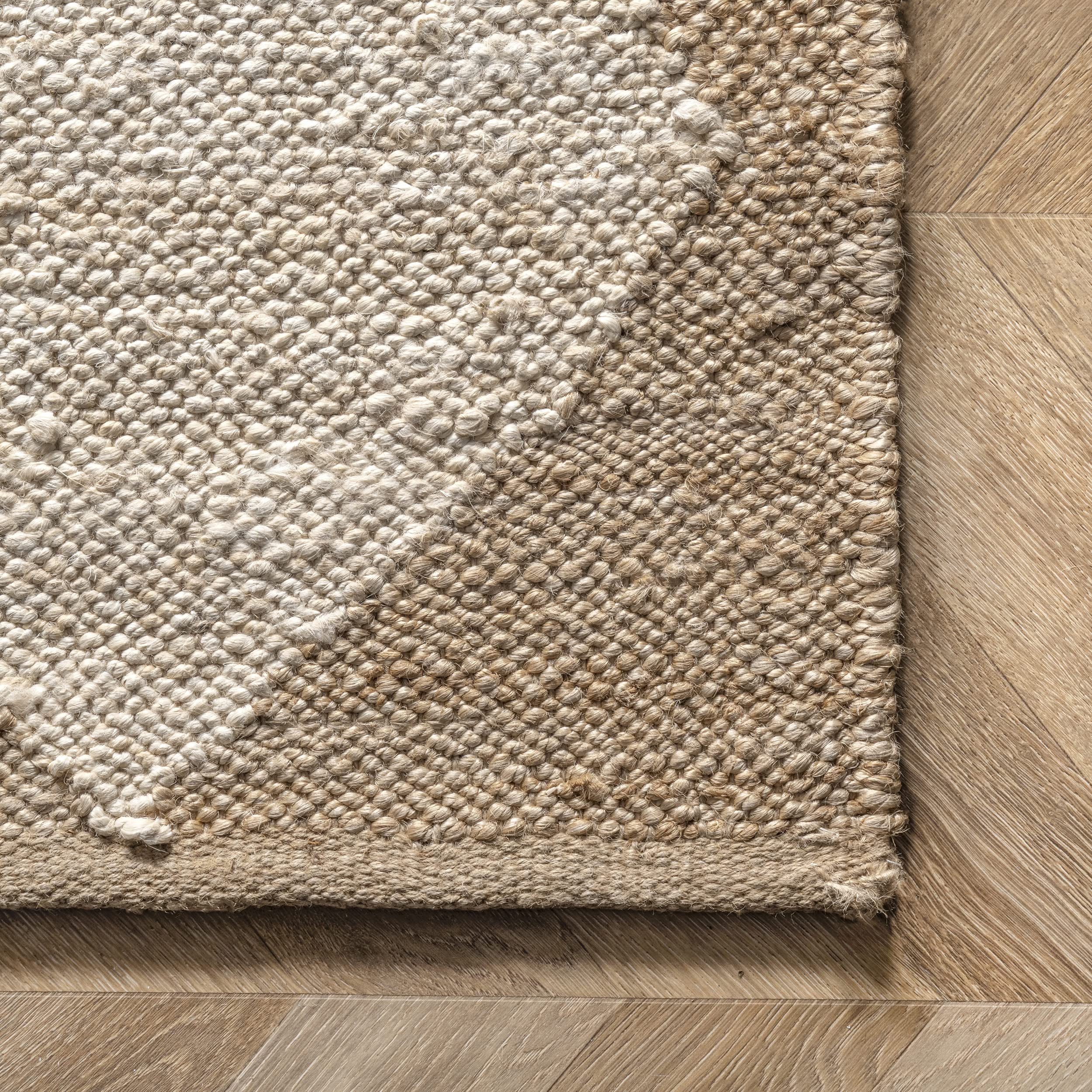 Rugs USA x Arvin Olano Louie Diamond Checkerboard Jute Area Rug, 3x5, Natural