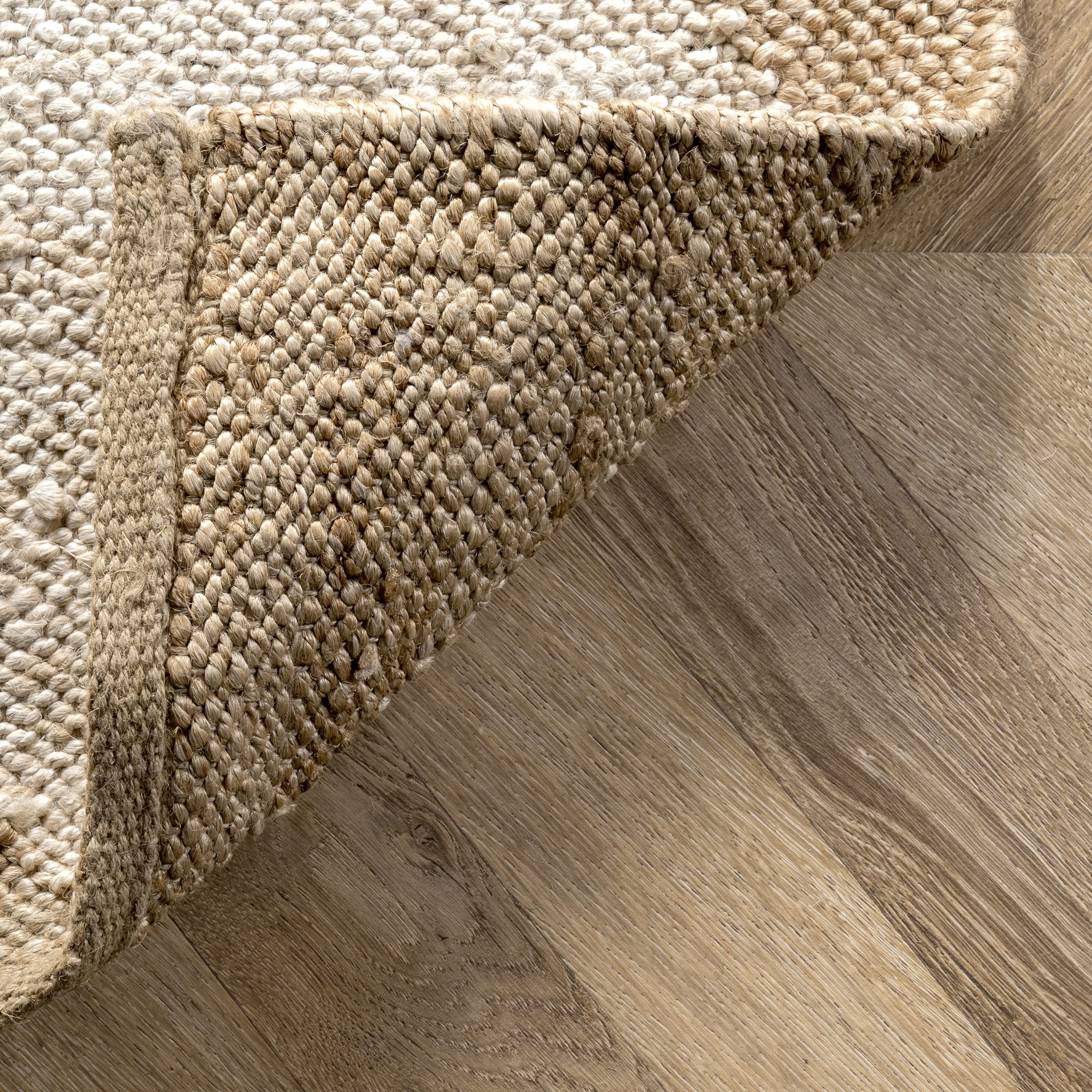Rugs USA x Arvin Olano Louie Diamond Checkerboard Jute Area Rug, 3x5, Natural