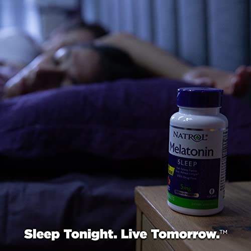 Natrol Melatonin Fast Dissolve Tablets, Helps You Fall Asleep Faster, Stay Asleep Longer, Easy to Take, Dissolve in Mouth, Strengthen Immune System, Maximum Strength, Strawberry Flavor, 10mg, 100Count