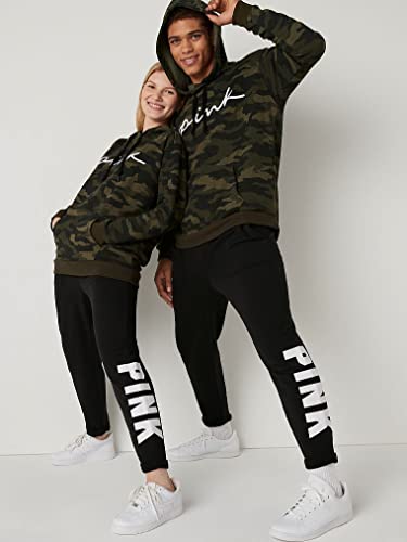 Victoria's Secret PINK Fleece Pullover Campus Hoodie, Carbide Camo, Small