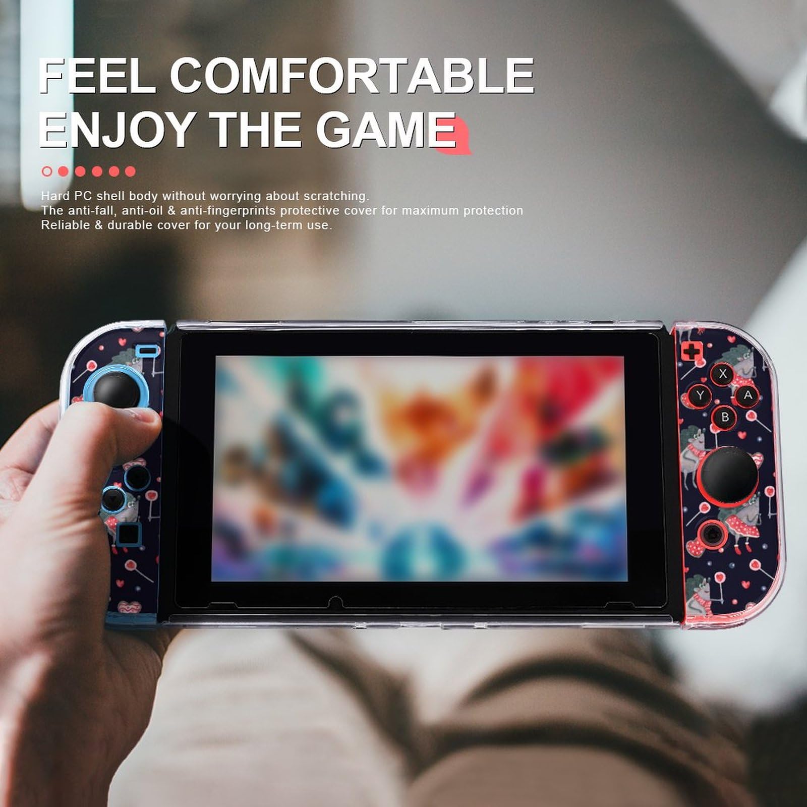 AoHanan Cheerful Hedgehogs Switch Screen Protector Cover Full Accessories Switch Game Case Protection Skin for Switch Console And Joy-Cons