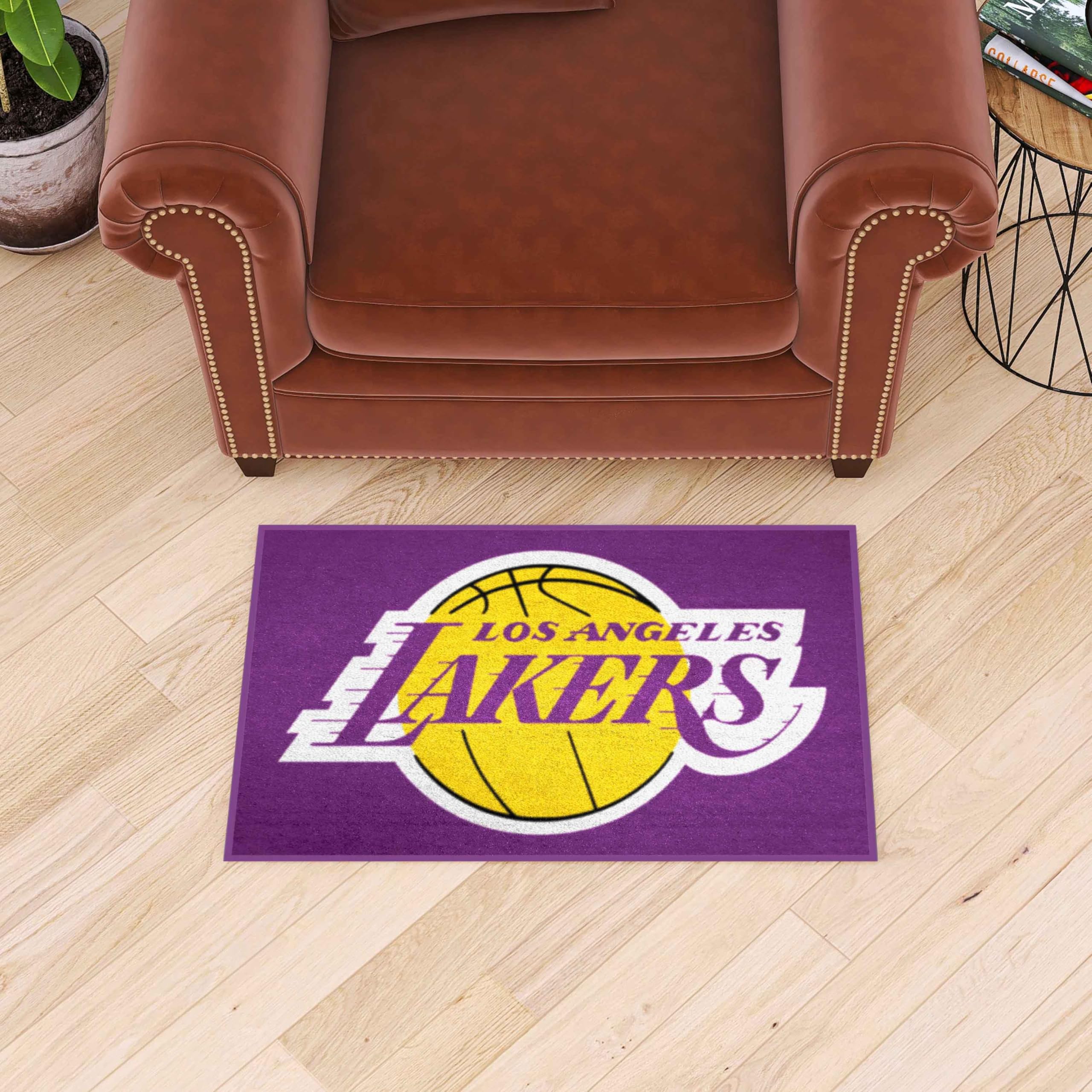 FANMATS - 11911 NBA Los Angeles Lakers Nylon Face Starter Rug 19"x30"