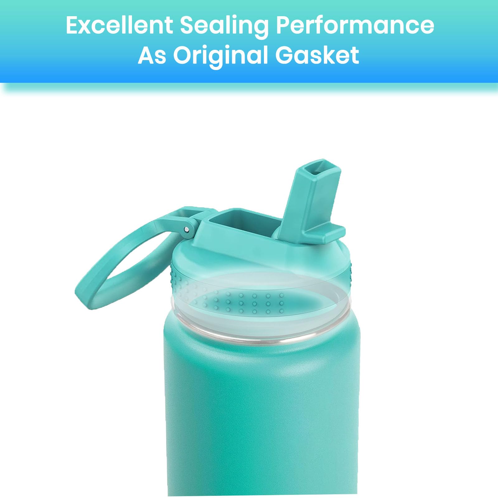 BOSORIO 4 Pack Gaskets Compatible with TAKEYA Actives Straw Lid Water Bottle 14oz 16oz 18oz 22oz 24oz 32oz 40oz, Replacement Rubber Seals Part for Straw Lid(Not for Spout Lid)