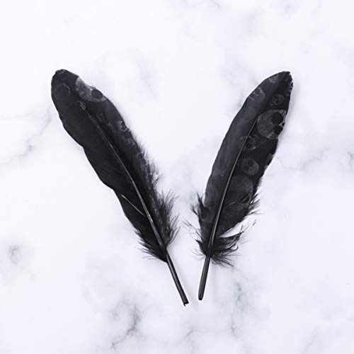 Halloween Skulls Pattern Swan 20 Pcs Saddle Hackle Rooster Halloween Hackle Rooster Goose Natural for Toy DIY Craft Home Decoration Headgears