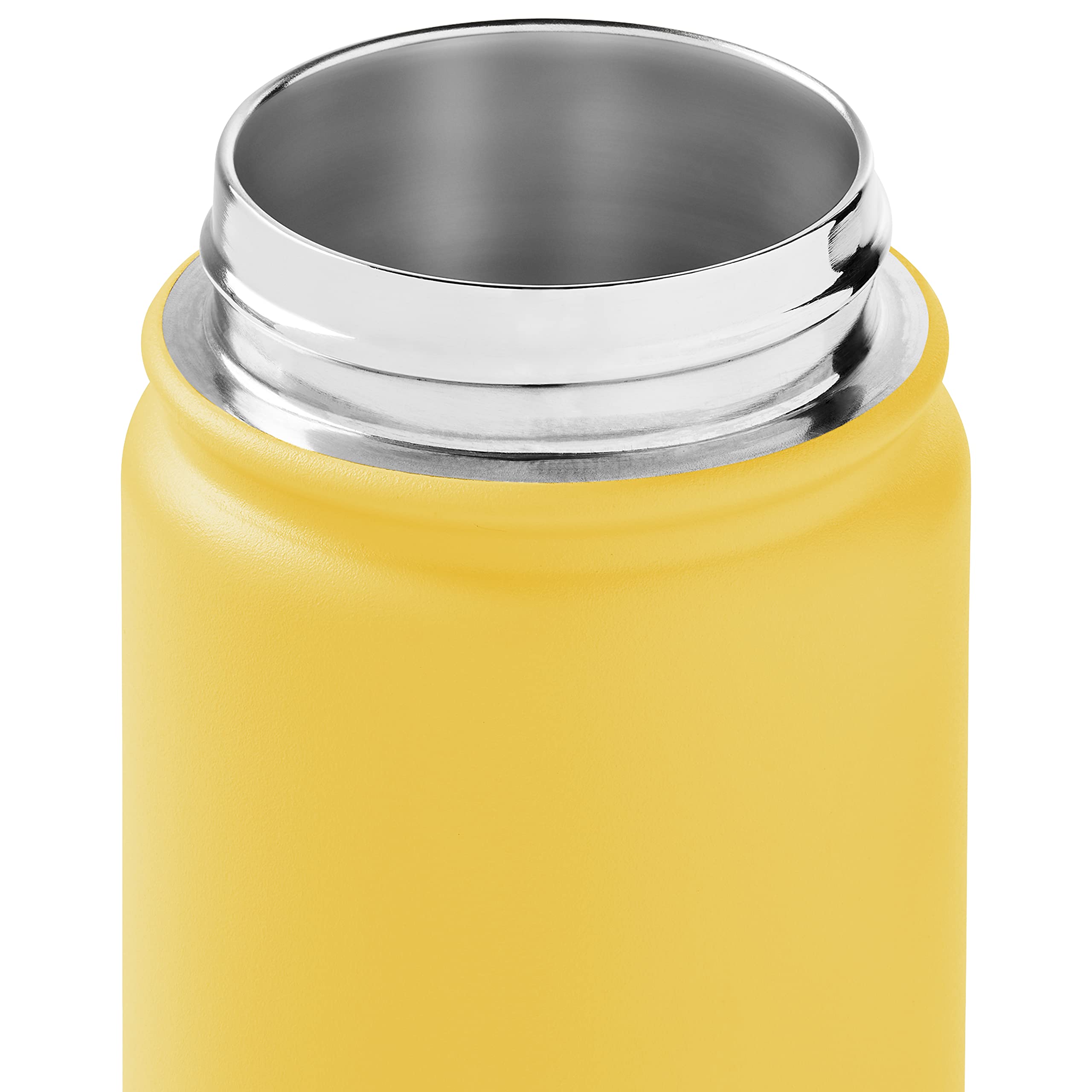 Retrospec Alder Insulated Water Bottle with Straw Lid & Handle Cap - Stainless Steel Wide Mouth Double-Wall Vacuum Insulated Thermos - BPA Free Leakproof Canteen - Honey, 22oz