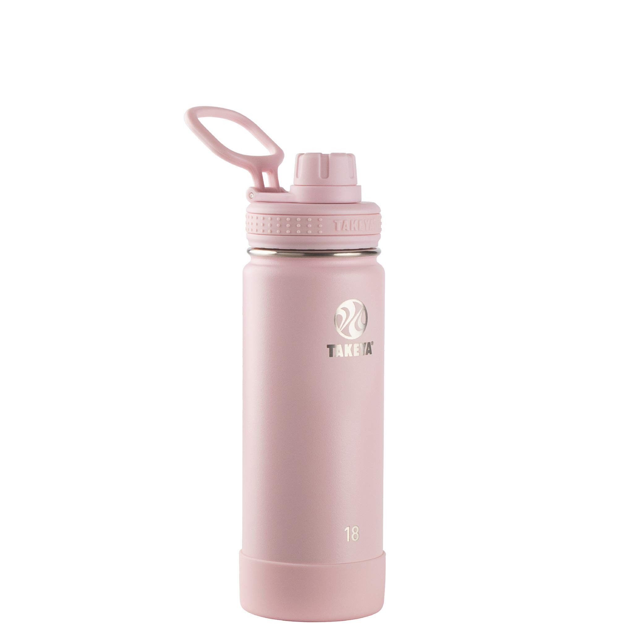 Takeya Actives Insulated Stainless Steel Water Bottle with Spout Lid Bundle (18 Ounce)