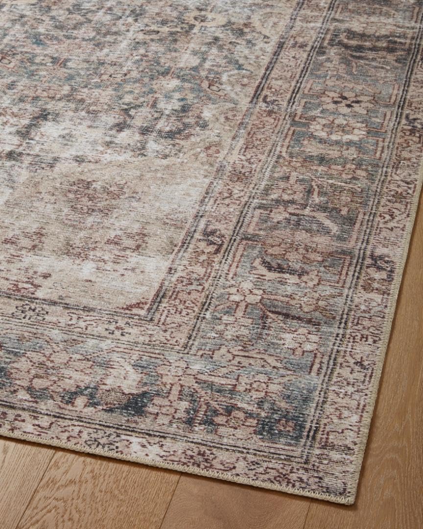 Loloi Amber Lewis Georgie Collection GER-08 Lagoon/Beige 5'-0" x 7'-6", .19" Pile Height, Area Rug