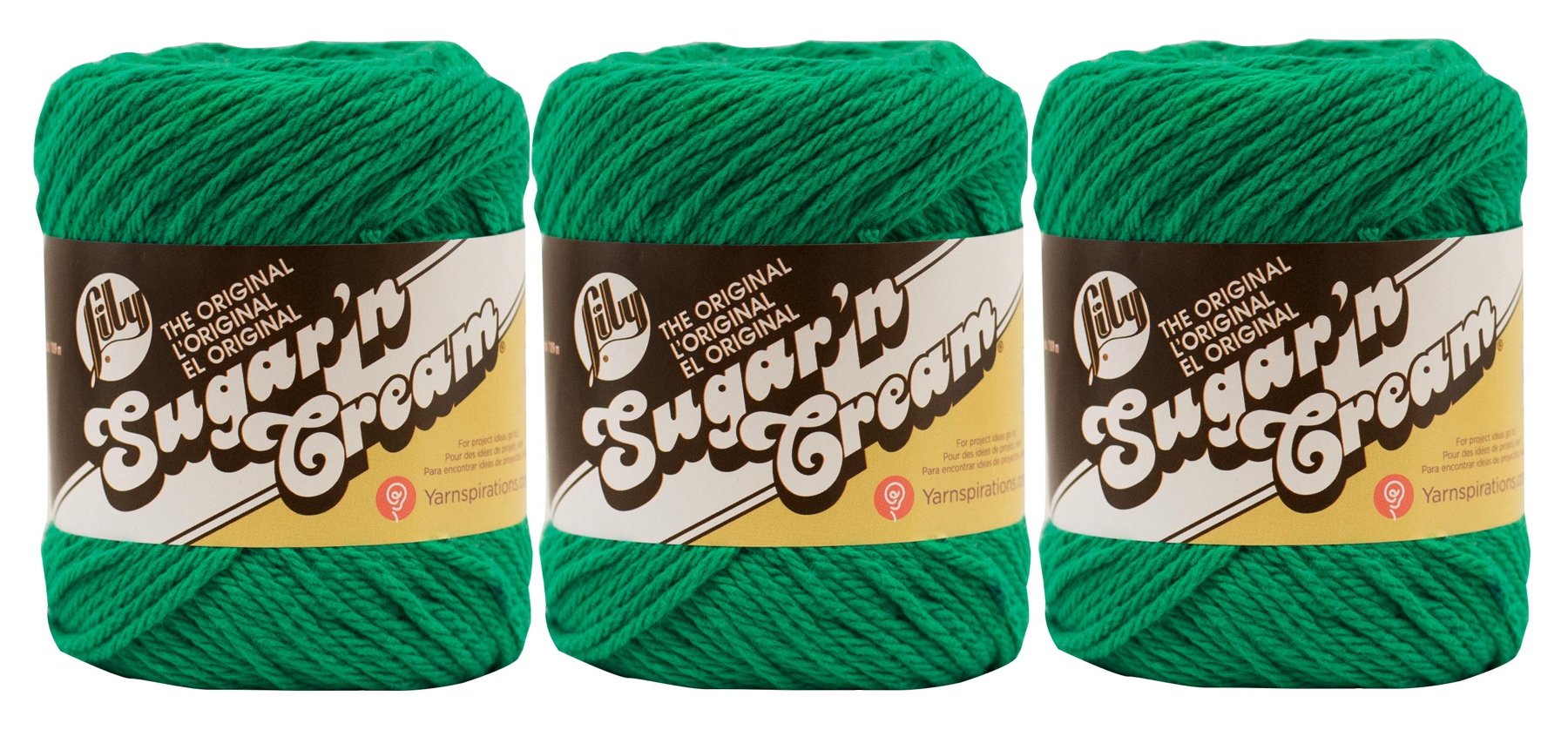 Bulk Buy: Lily Sugar 'n Cream Solids 100% Cotton Yarn (3-Pack) (Mod Green #1223)