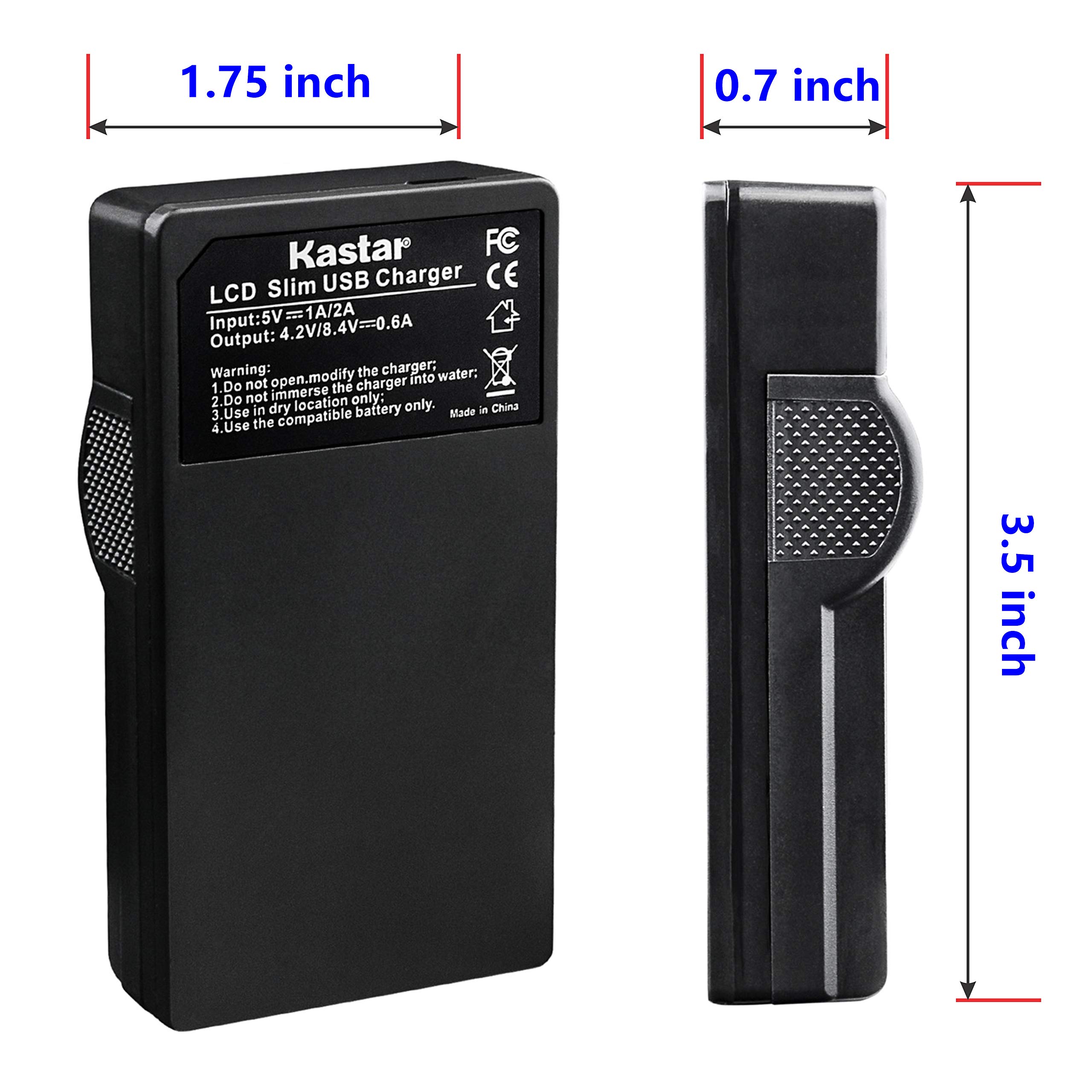 Kastar LCD USB Charger Replacement for Sony NP-BN1 NPBN1 BC-CSN and DSC-QX10 DSC-QX30 DSC-QX100 DSC-TF1 DSC-TX10 DSC-TX20 DSC-TX30 DSC-W530 DSC-W570 DSC-W650 DSC-W800 DSC-W830