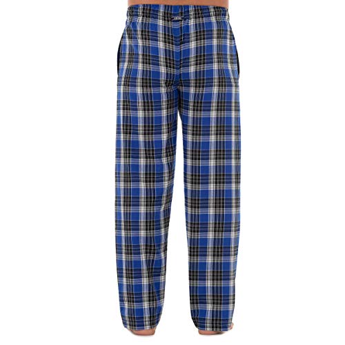 IZOD Men's Poly-Rayon Yarn-dye Woven Sleep Pant Pajama Bottom, Blue Plaid, Large