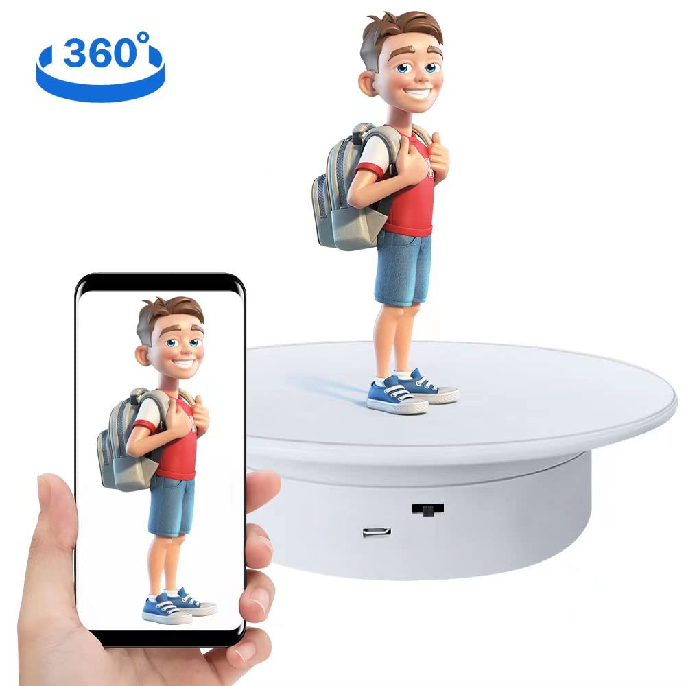 CEXUW Display 360 Degree Electric Turntable,for Small Product Display, 7.87in Diameter product photography turntable
