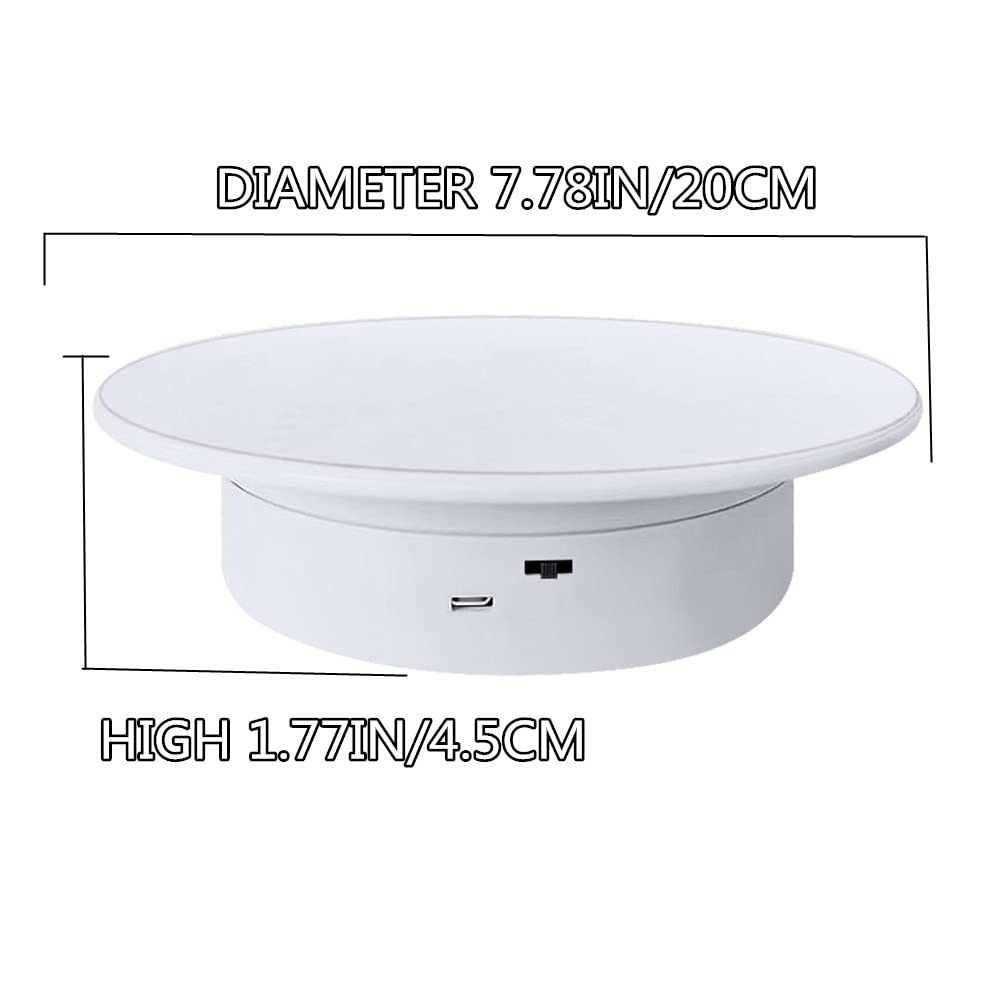 CEXUW Display 360 Degree Electric Turntable,for Small Product Display, 7.87in Diameter product photography turntable