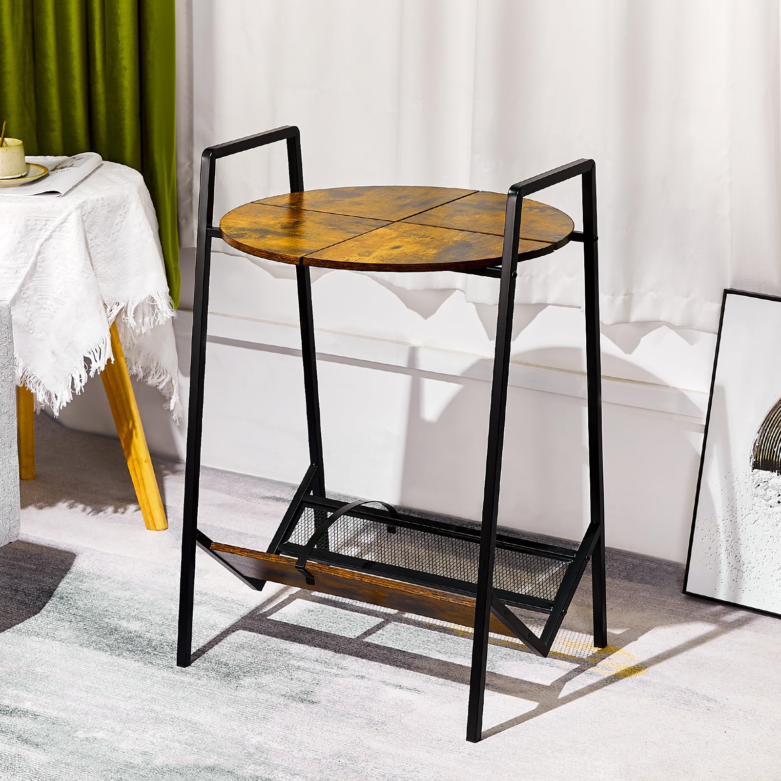 MAWEW Record Player Stand with Vinyl Storage, Measures 20.5 x 20.5 x 30.7 Inches