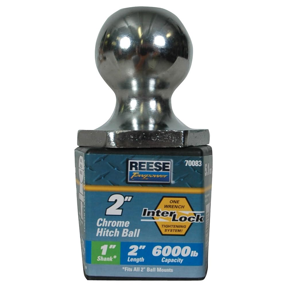 Reese Towpower 7008300 2" Chrome Steel Interlock Hitch Ball,Small