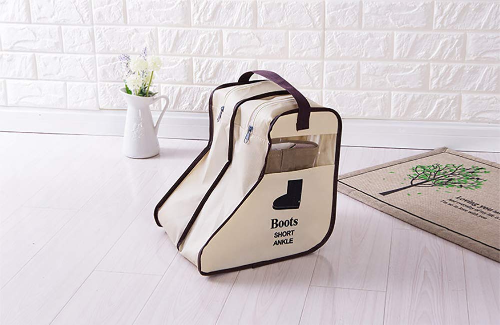 Boots Storage Bag Portable Short Boots Bag Visuable Foldable Boots Cover Protector Bag Dustproof Waterproof Shoes Handbag Hunting Fishing Riding Hiking Boots Carrier Box Bag Shoes Organizer